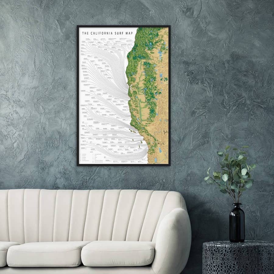 The California Surf Map - Etsy