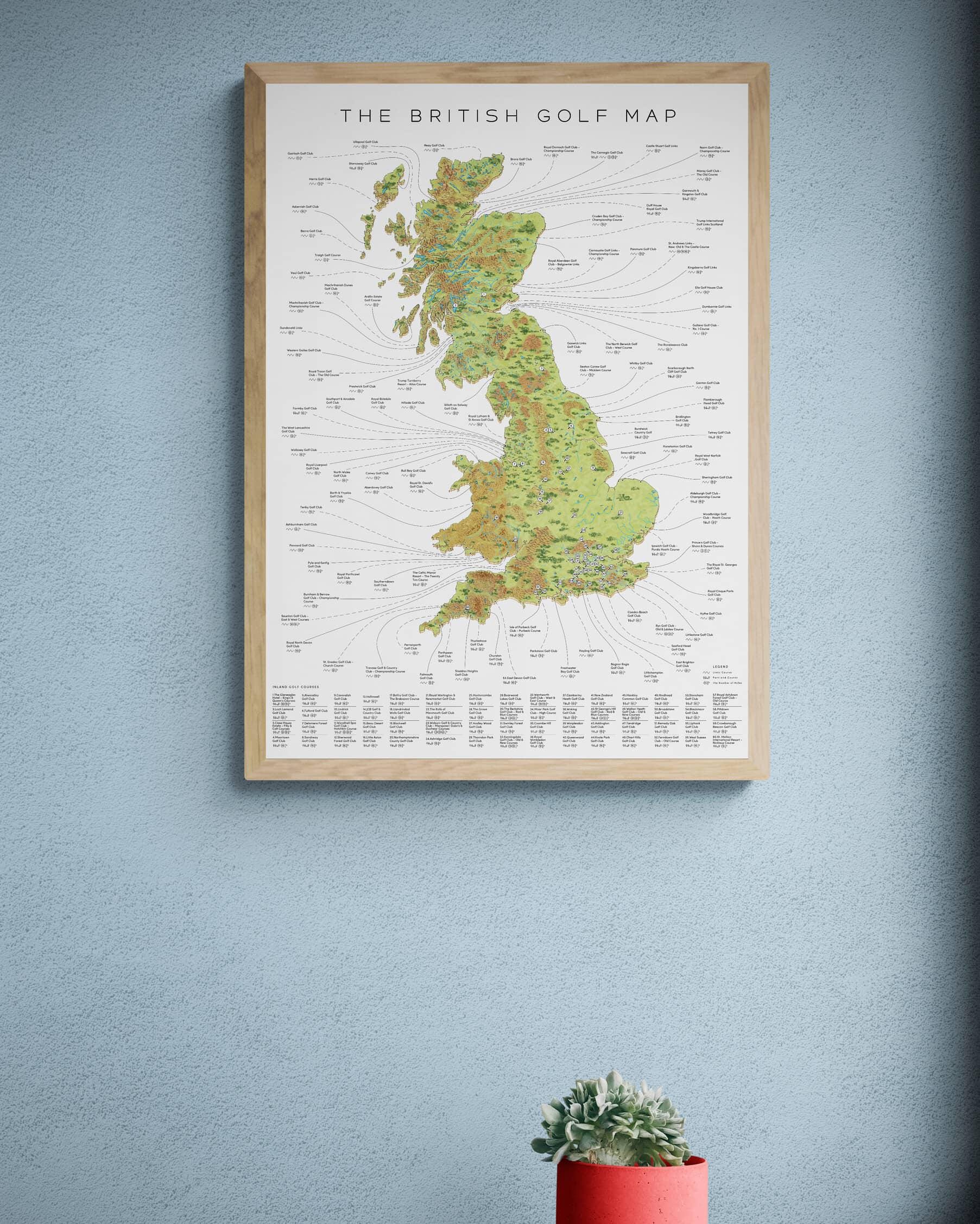 The British Golf Map - Etsy