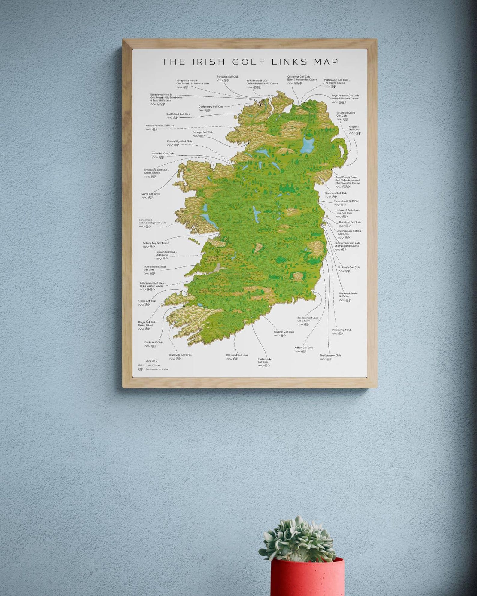 The Irish Golf Links Map - Etsy