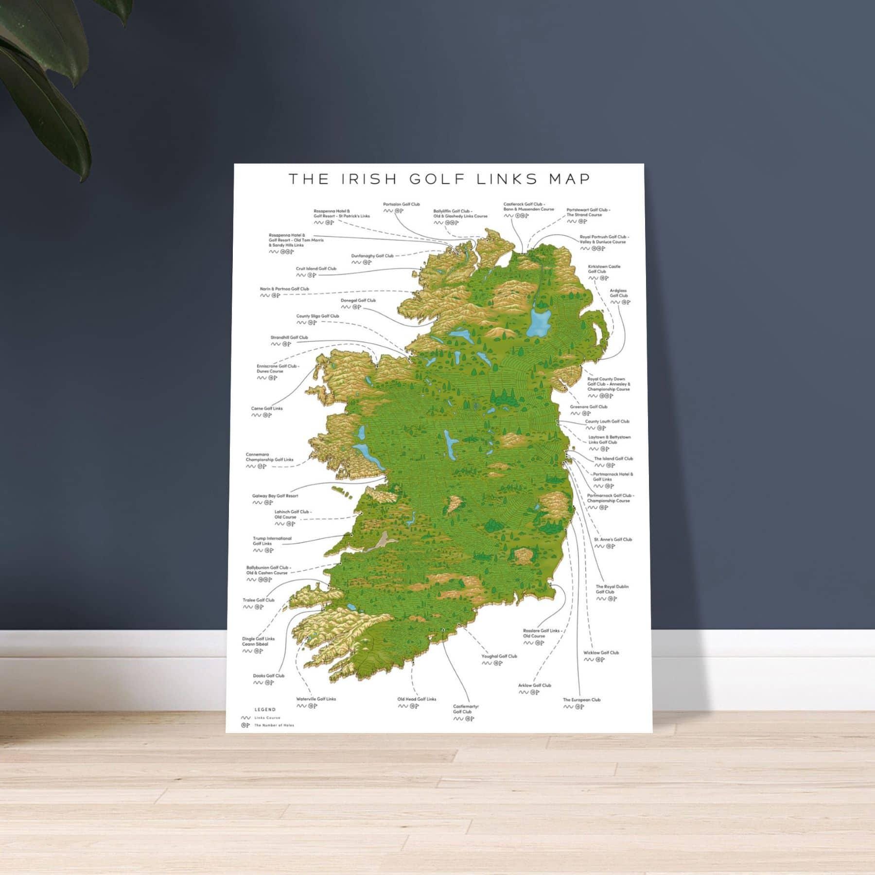 The Irish Golf Links Map - Etsy