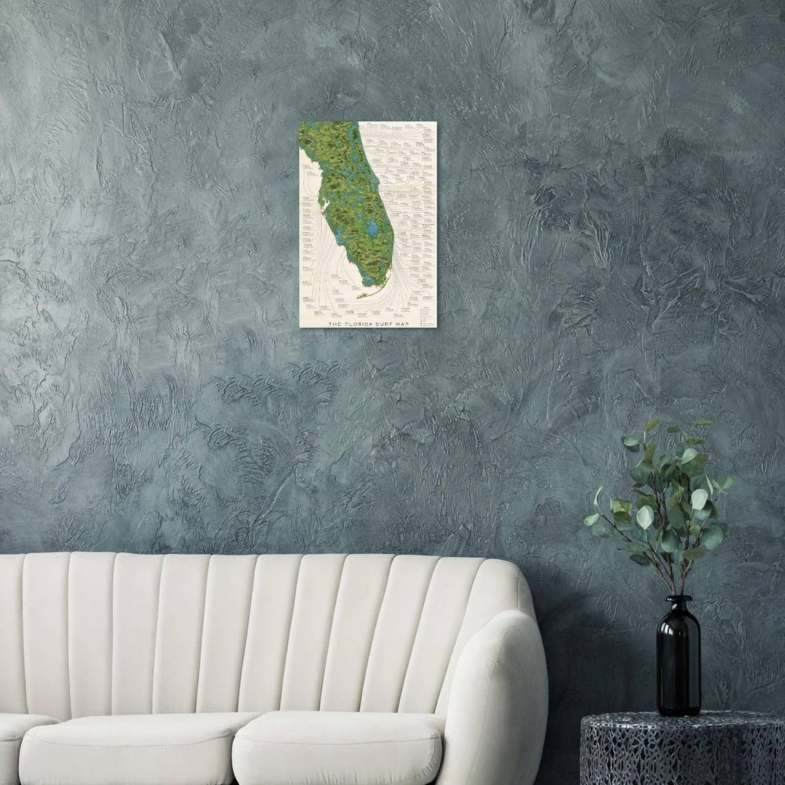 The Florida Surf Map - Etsy