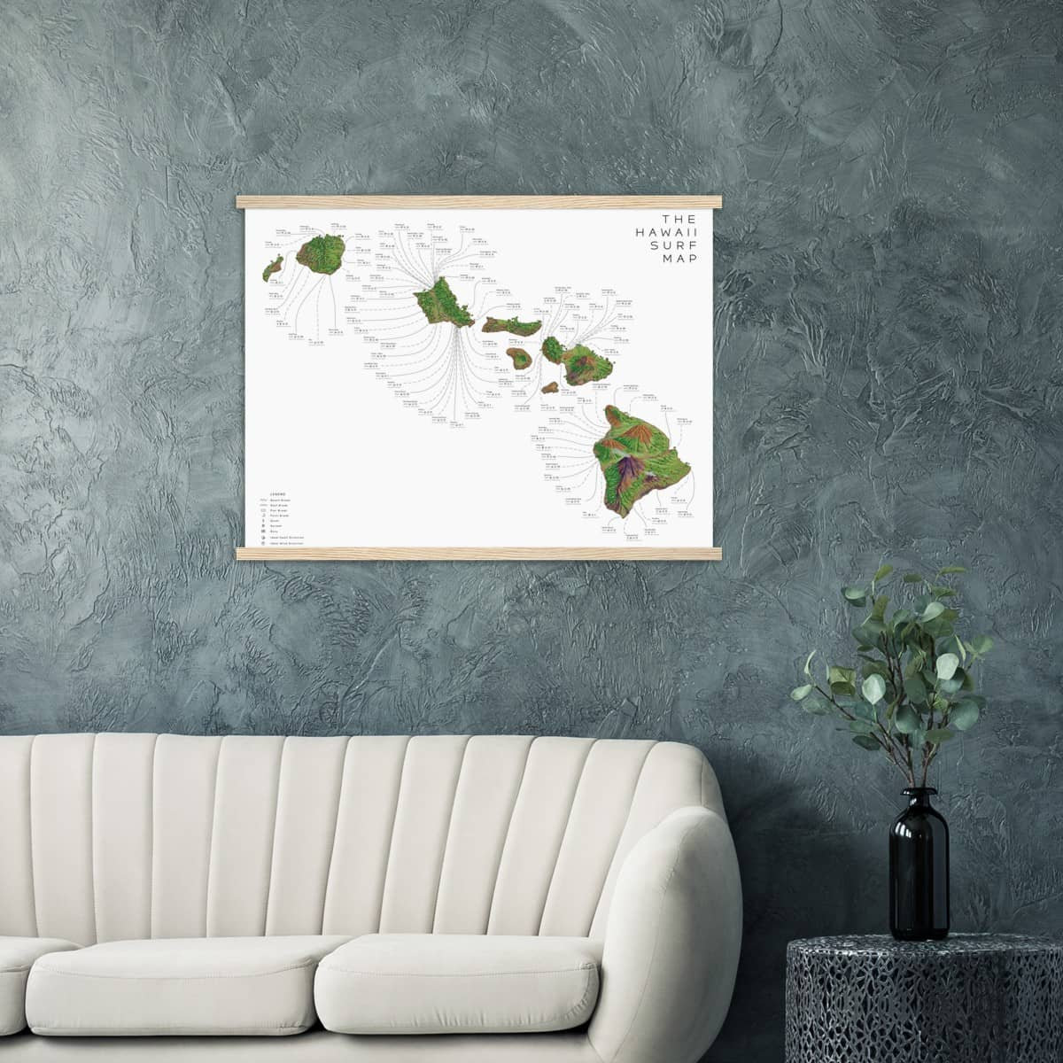 The Hawaii Surf Map - Etsy