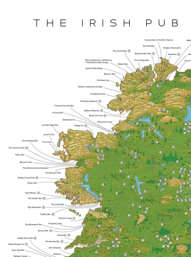 The Irish Pub Map - Etsy