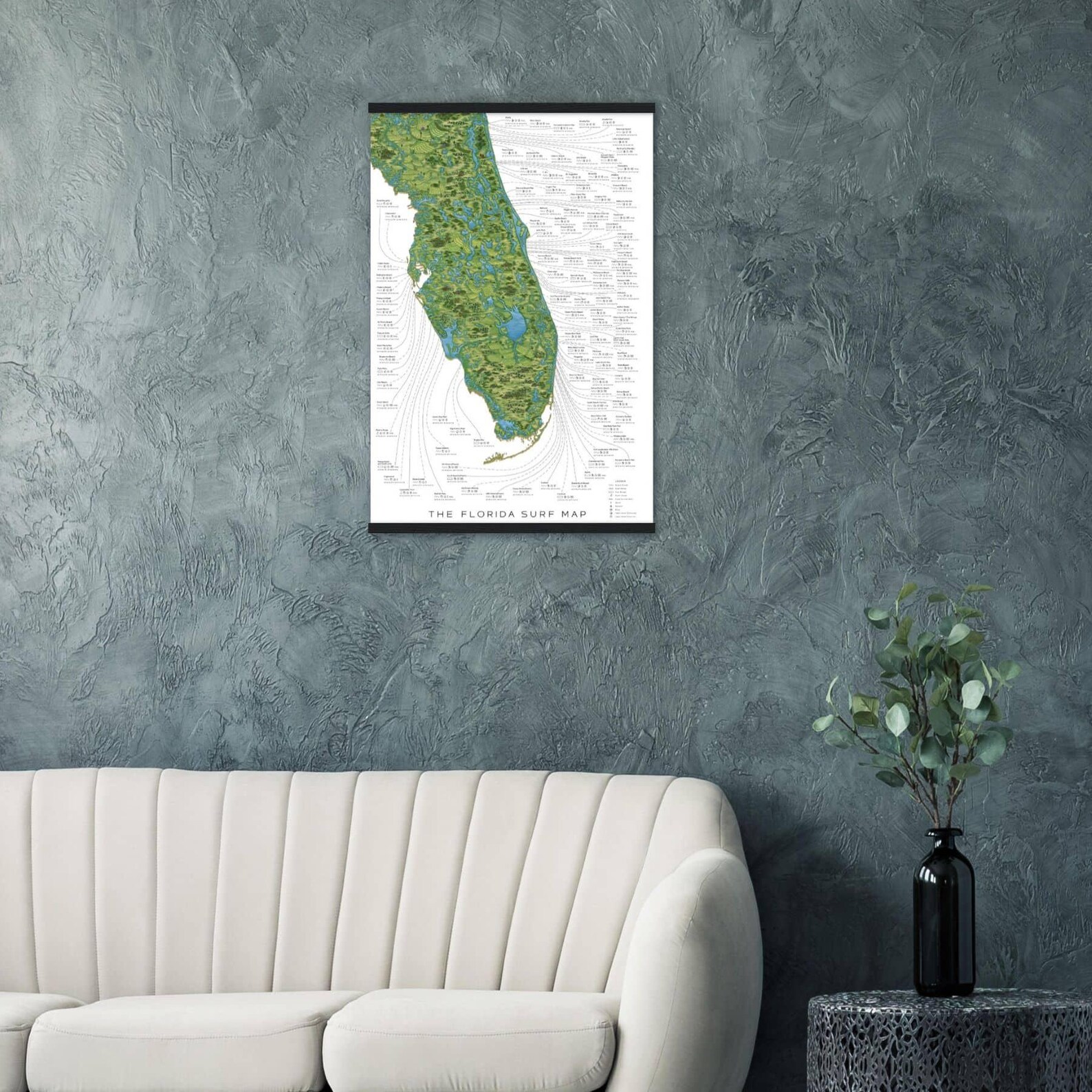 The Florida Surf Map - Etsy