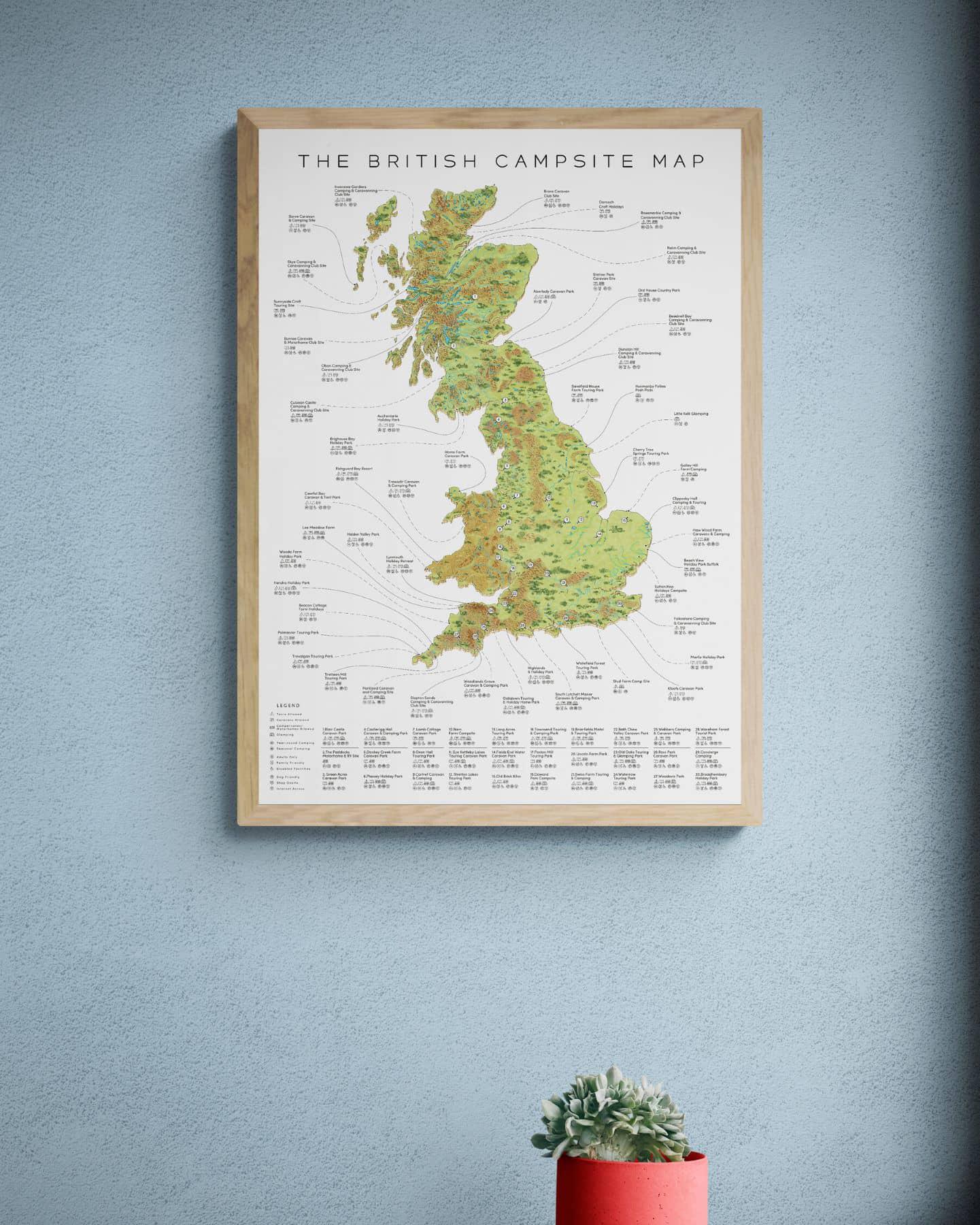 The British Campsite Map - Etsy