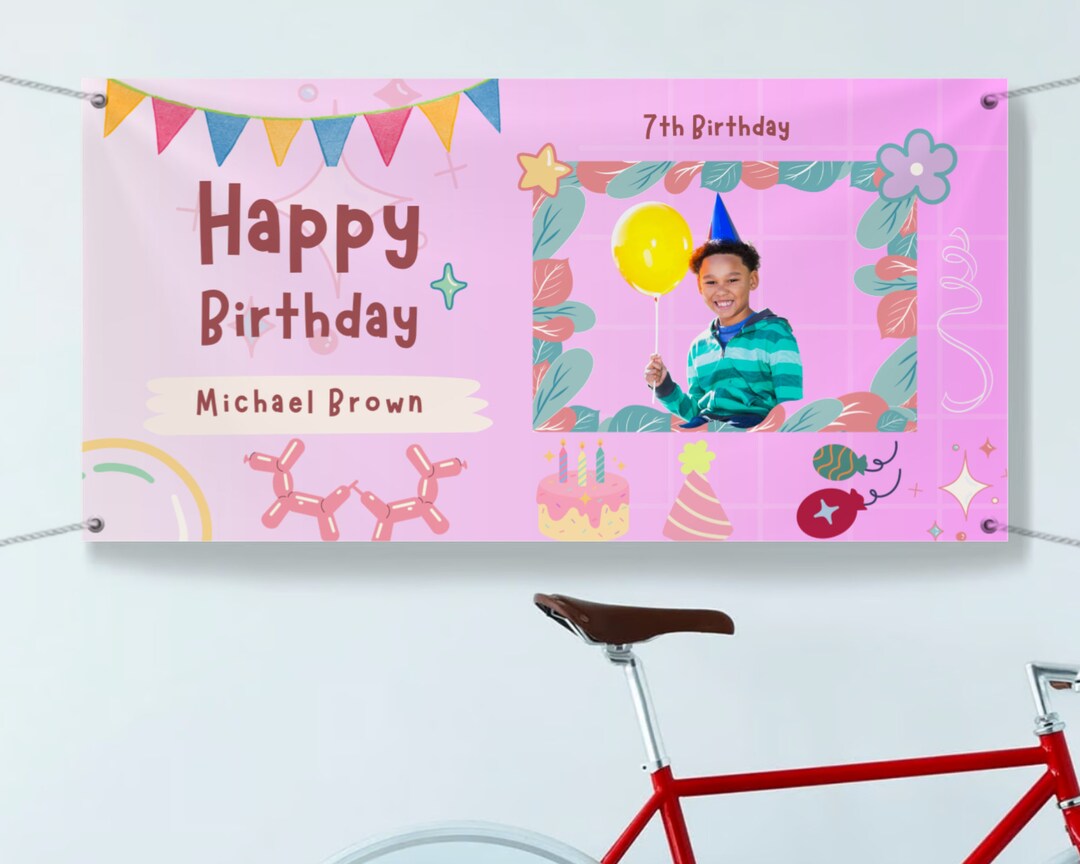 Happy Birthday Banner, Editable Birthday Banner, Birthday Decorations ...
