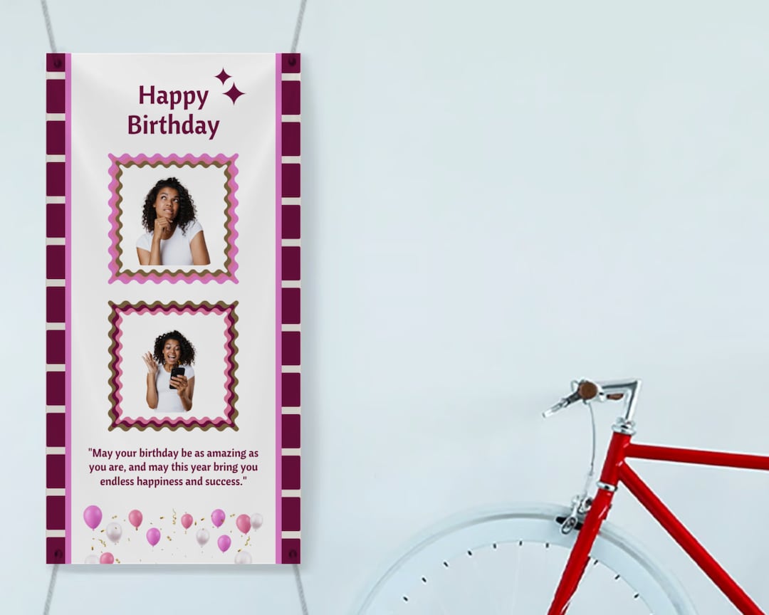 Happy Birthday Banner, Editable Birthday Banner, Custom Happy Birthday ...