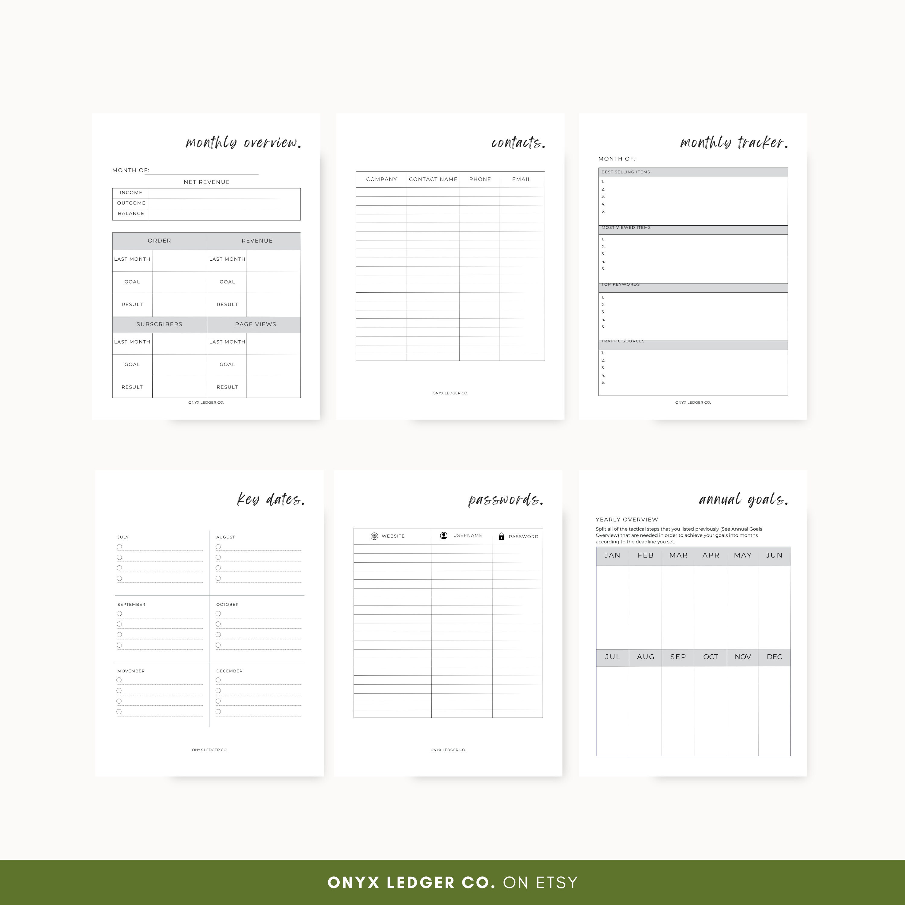Business Planner Printable business Planner PDF Business Planner Small ...