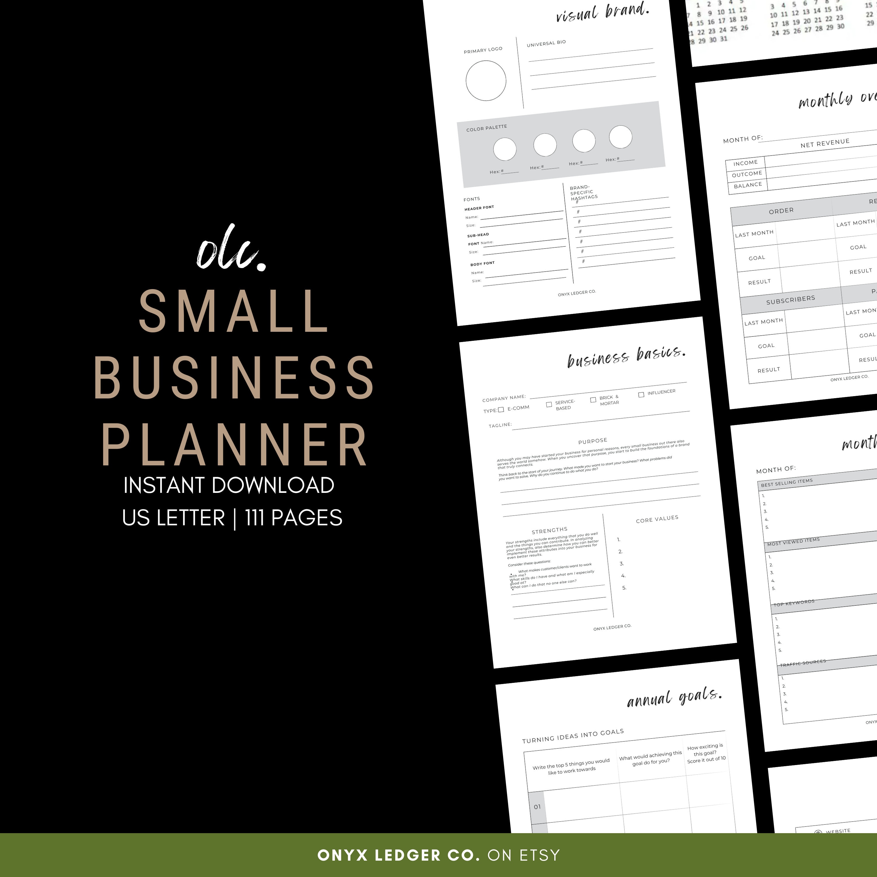 Business Planner Printable business Planner PDF Business Planner Small ...