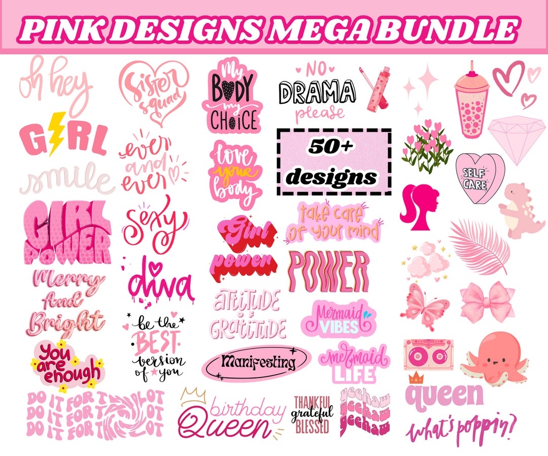 Adorable Pink Clip Art Mega Bundle Instant Download, Perfect for ...