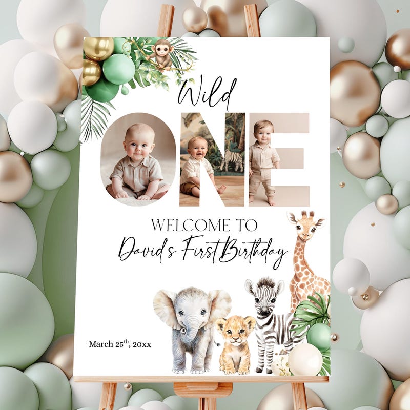 Animal Party Birthday Sign - Etsy