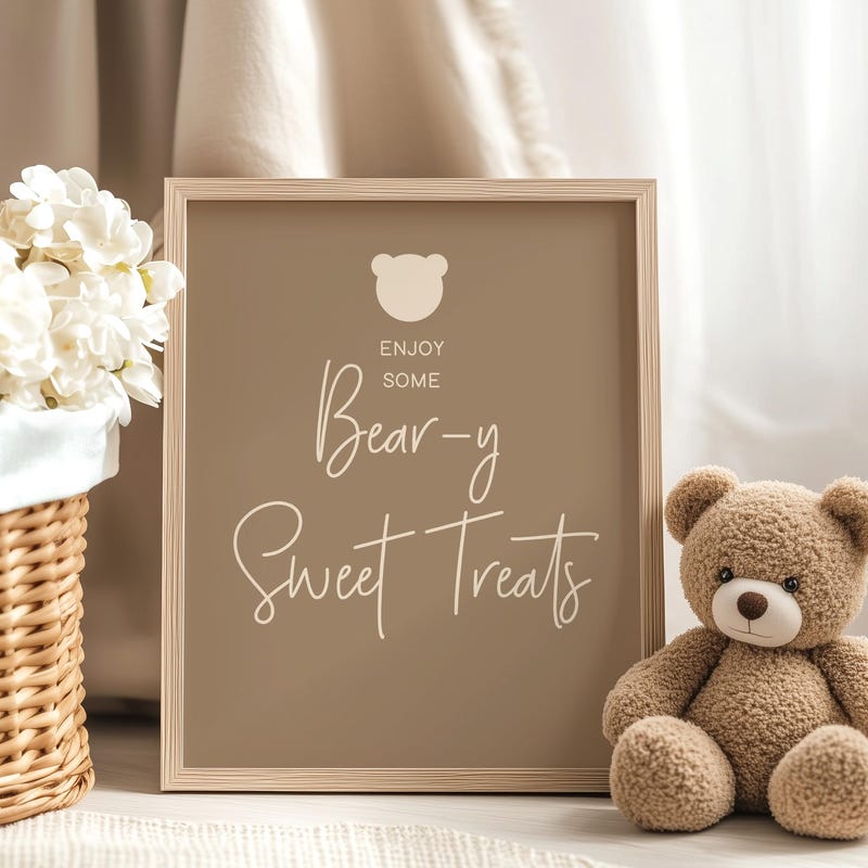 Bearly Can Wait Dessert Sign - Etsy UK