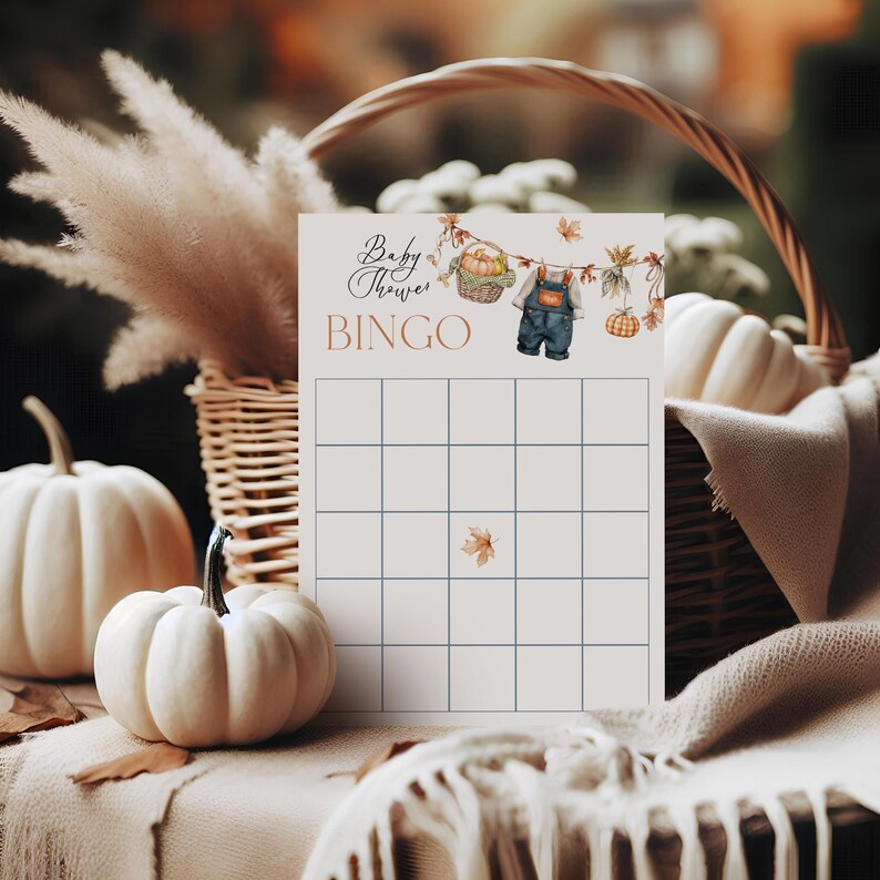 Editable Pumpkin Baby Shower Bingo Game, Little Pumpkin Party Games ...