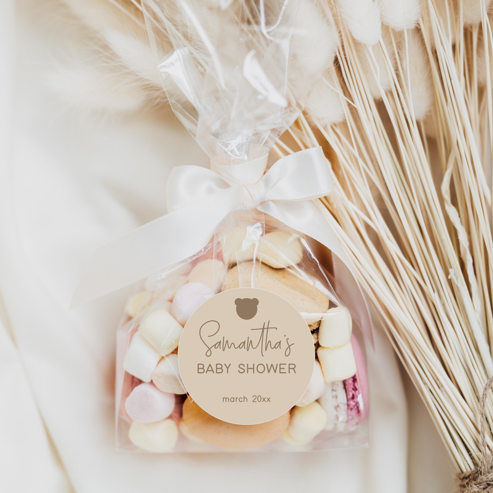 Gender Neutral Bear Cupcake Toppers, Printable Minimal Baby Shower ...