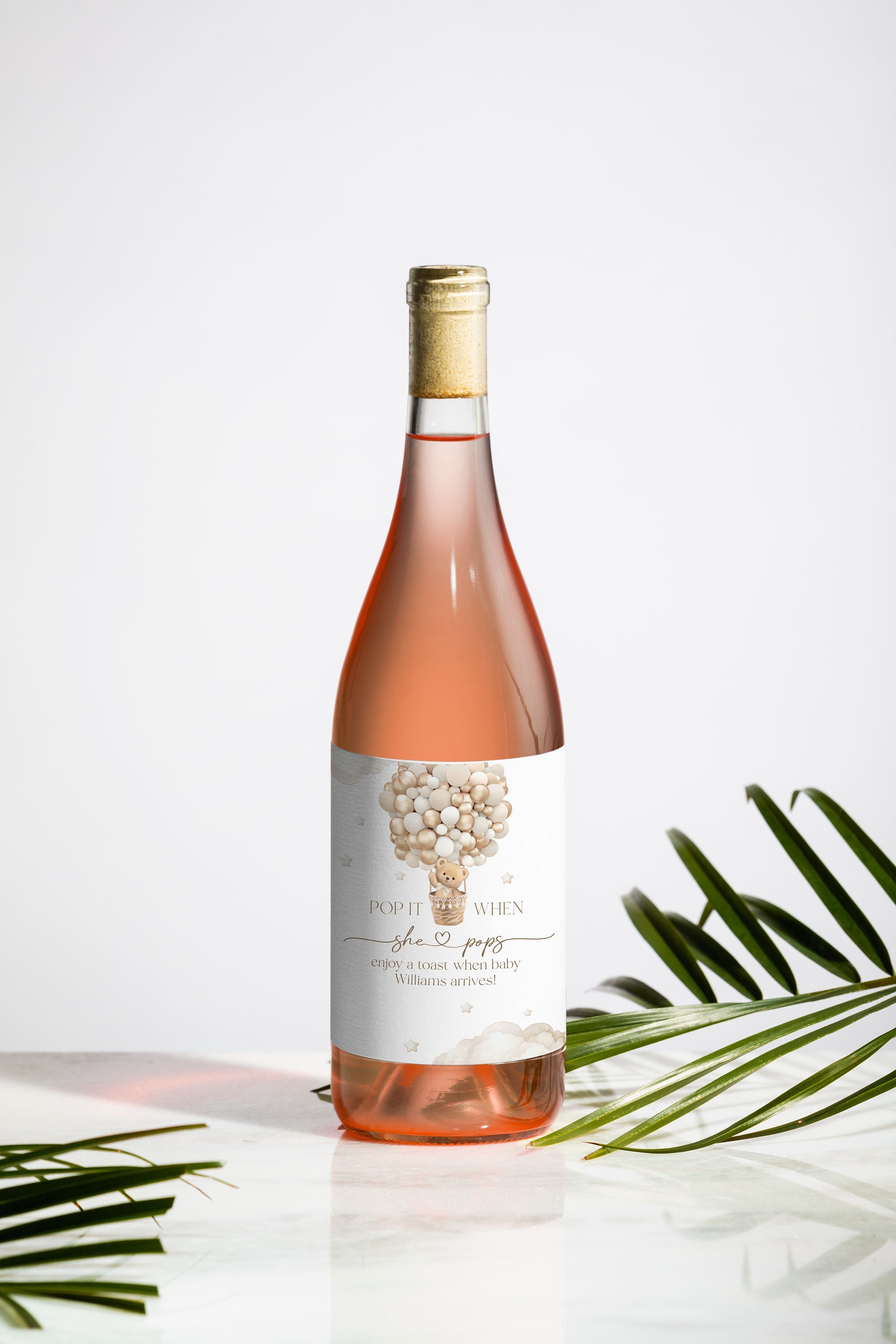 Pop It When She Pops Lable & Tags, Gender Neutral Teddy Bear Baby ...