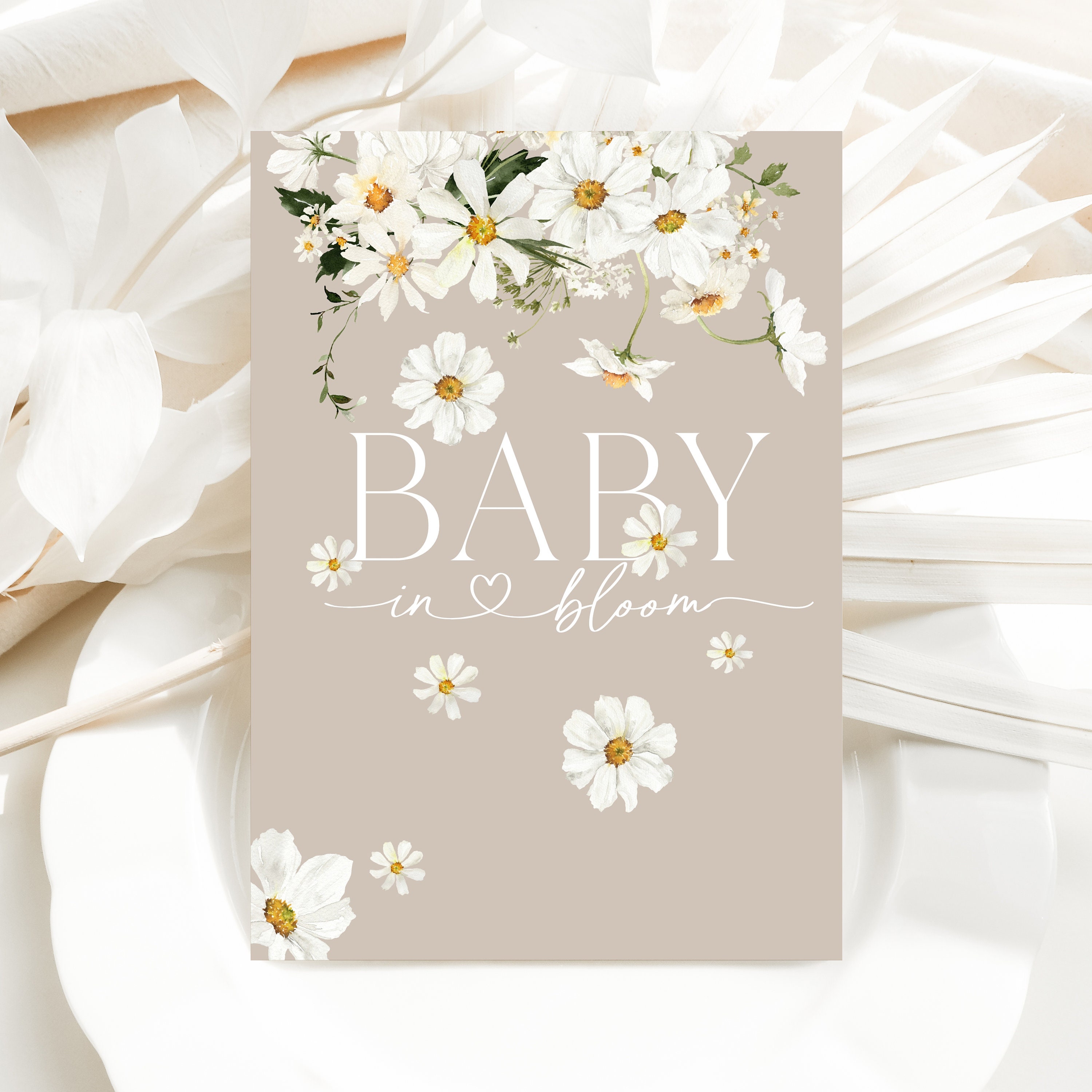 Daisy Baby Shower Invitation Bundle, Baby in Bloom Wildflower ...