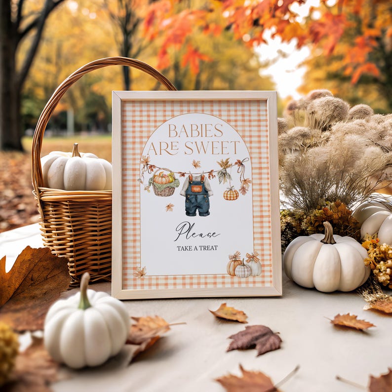 Fall Pumpkin Baby Shower Sign: Sweet Treats Table Decor (digital ...