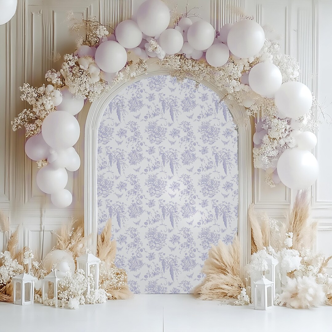 Purple Toile Baby Shower Arch Backdrop, Baby in Bloom Butterfly Party ...