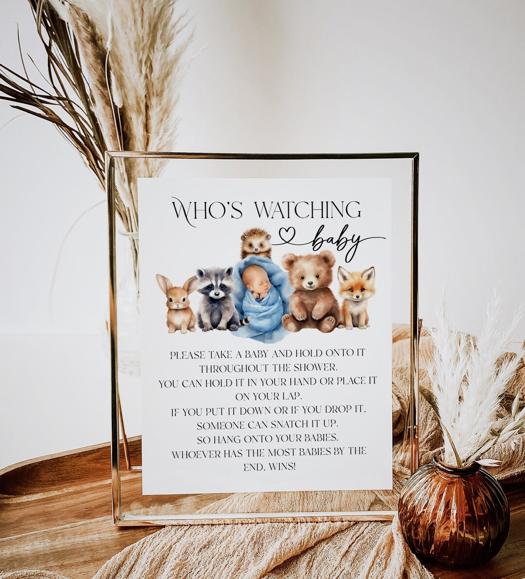 Who's Watching Baby Game Sign, Who Watching Baby Sign Printable ...