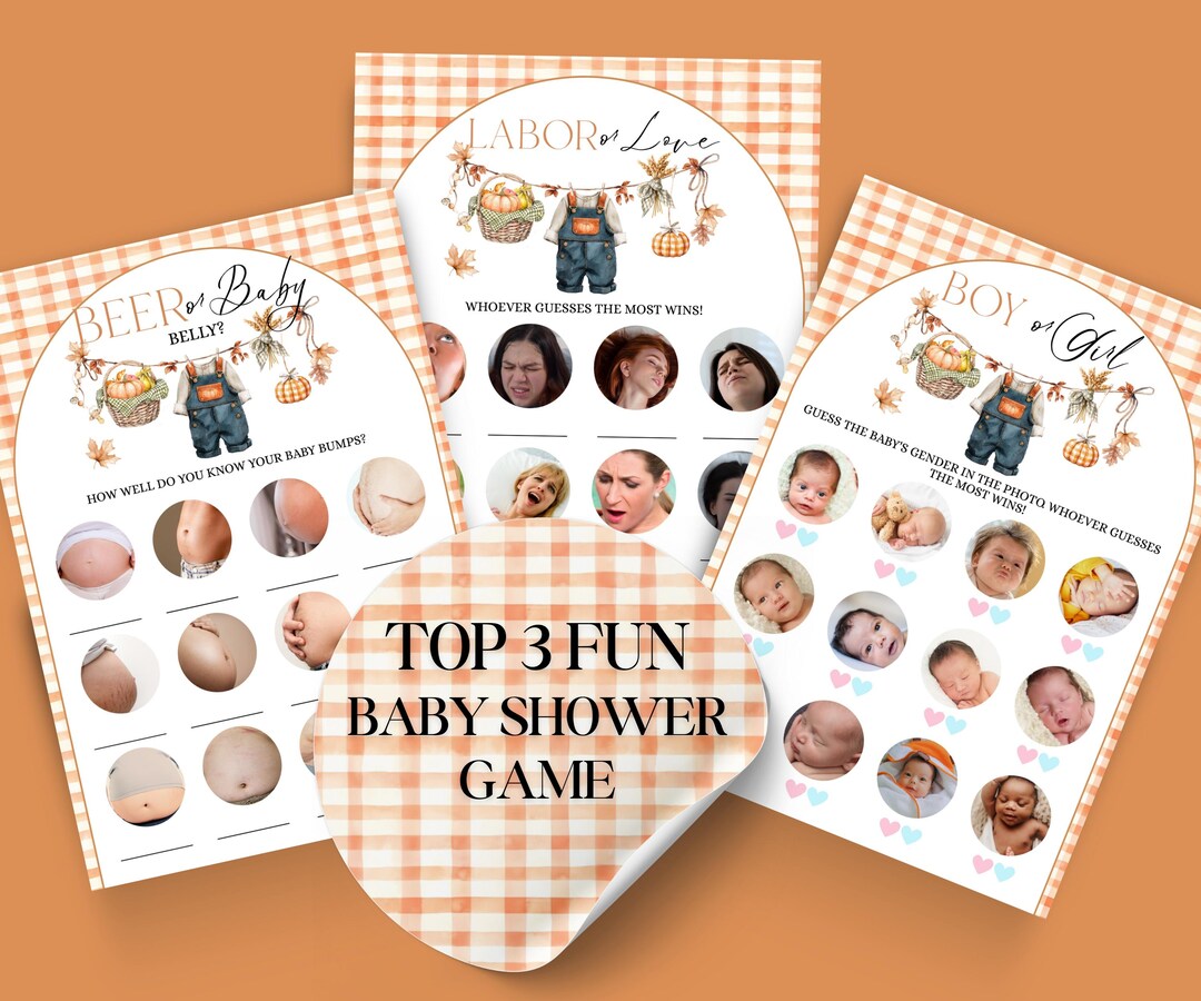 Fun Game Bundle, Beer or Baby Belly Games, Pumpkin Baby Shower Game ...