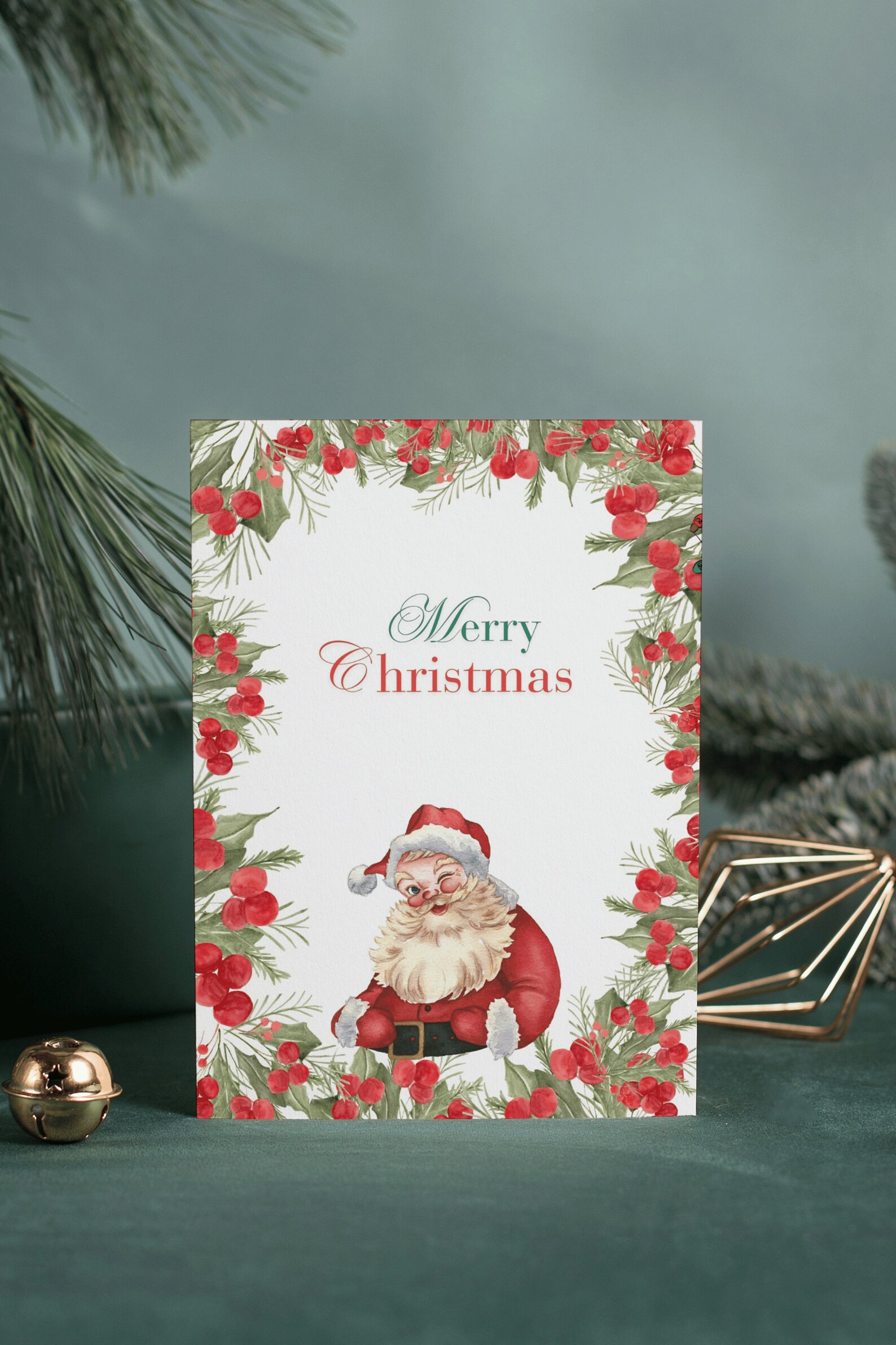 Merry Christmas Card, Printable Christmas Card, Digital Download ...