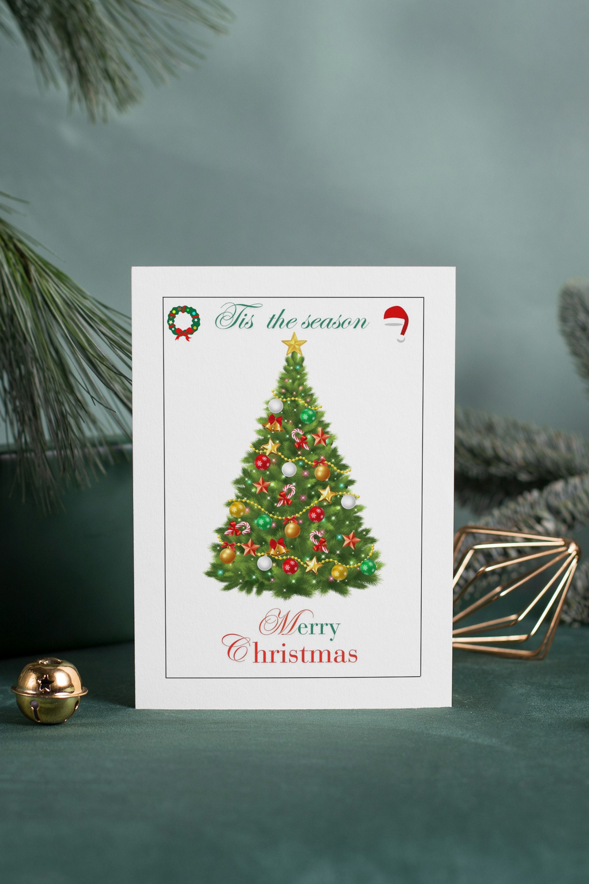 Printable Christmas Card, Digital Download Printable, Merry Christmas ...