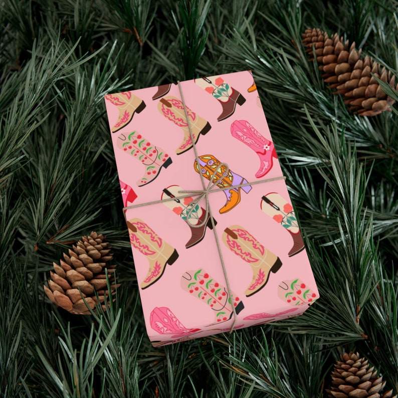 Cowboy Boot Wrapping Paper - Etsy
