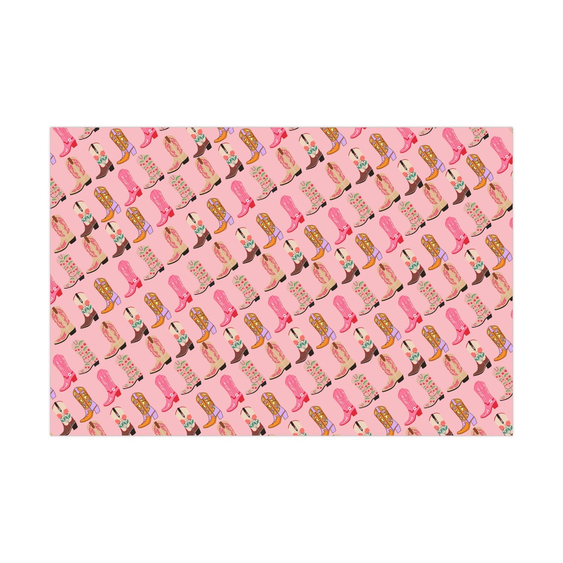 Cowboy Boot Wrapping Paper - Etsy