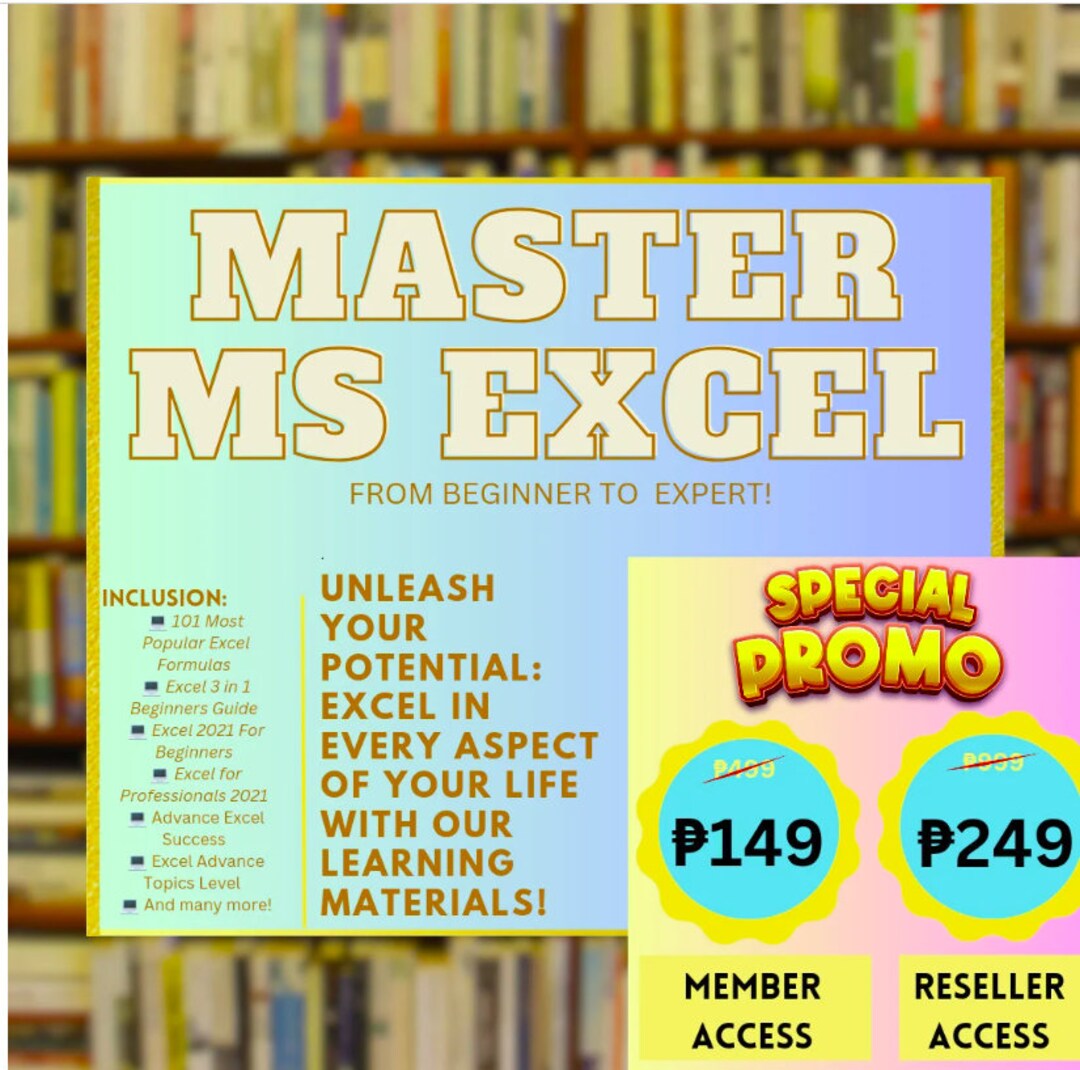 Master Ms Excel From Beginner To Expert Lifetime Access Etsy 