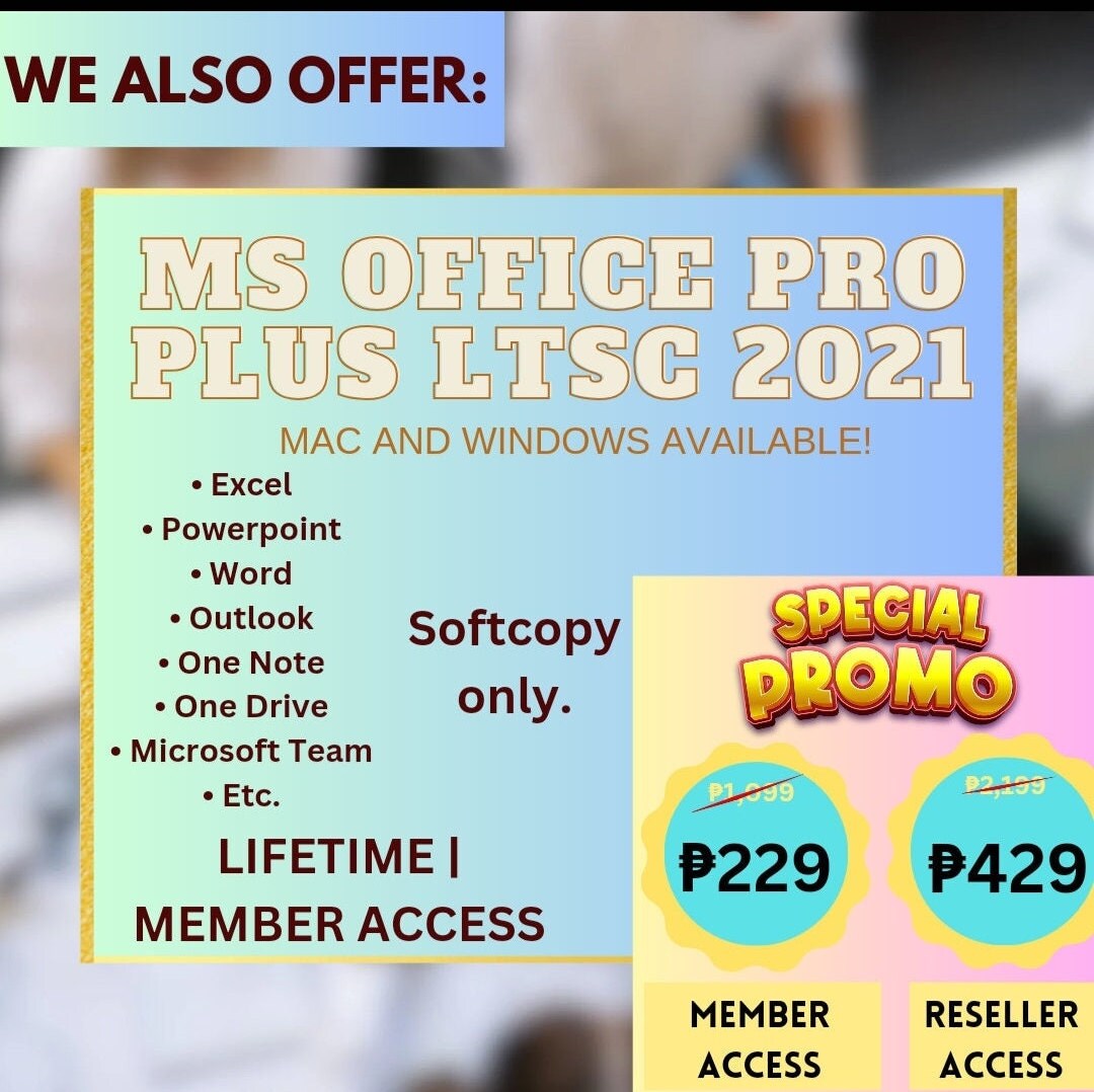 MS OFFICE Pr0 Plus LTSC 2021 windows/mac lifetime/member Access - Etsy ...