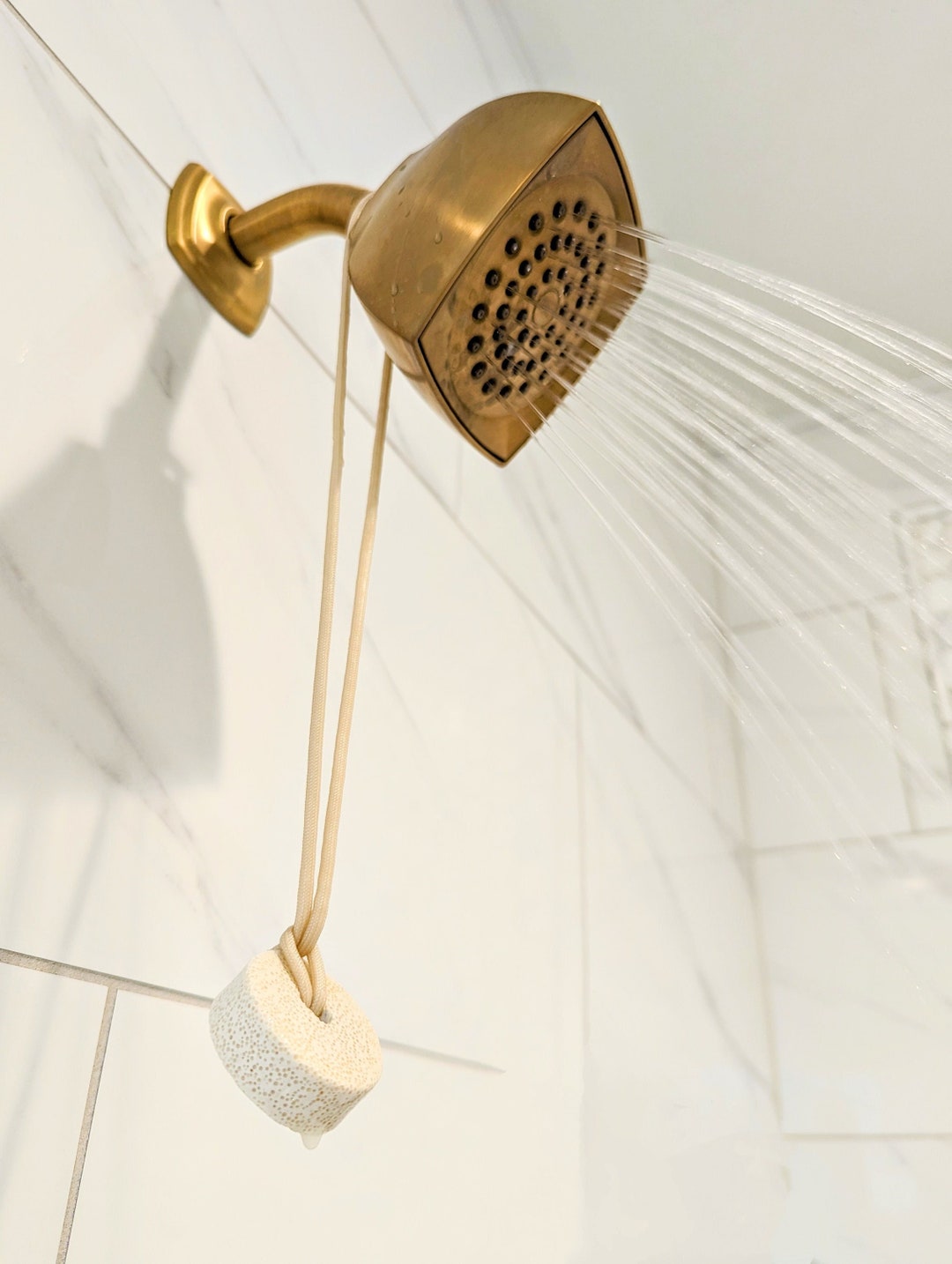 Lava Stone Hanging Shower Diffuser for Essential Oils, Natural Stone ...