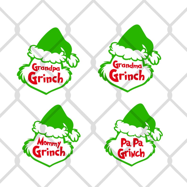 Grinch Family Bundle SVG and PNG - Etsy