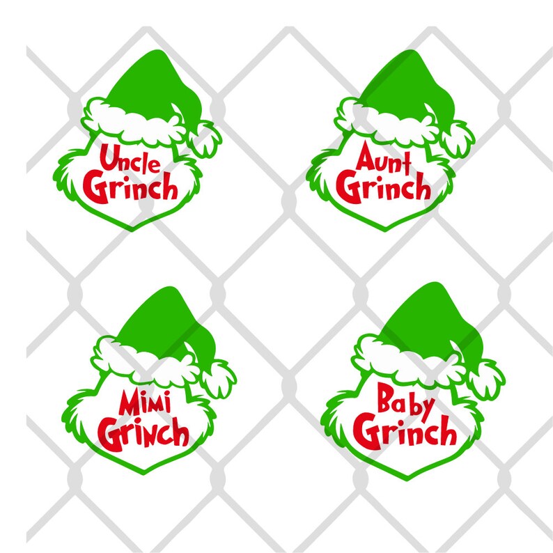 Grinch Family Bundle SVG and PNG - Etsy