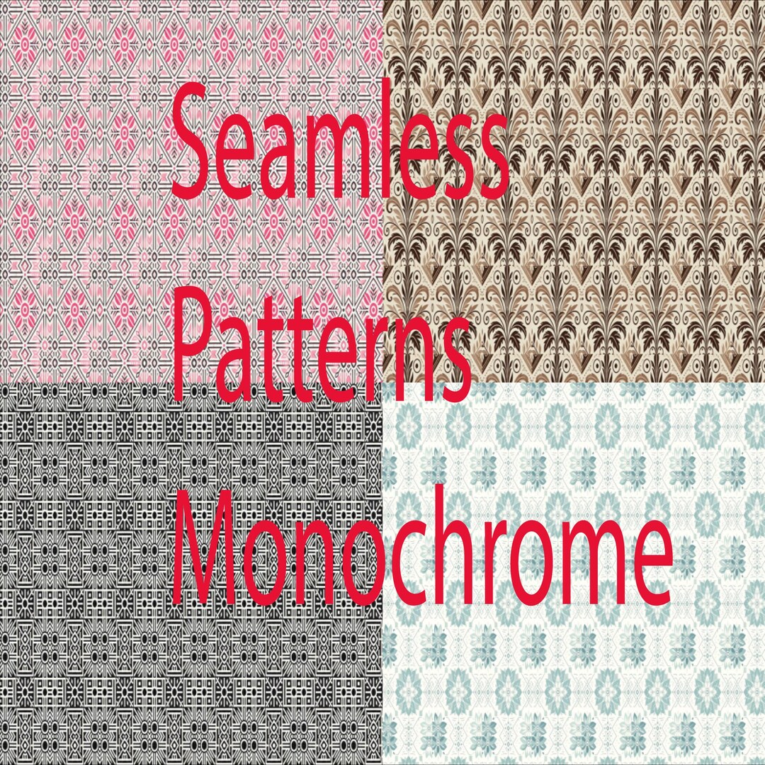 Geometric Dual Color Seamless Pattern Bundle | Two-toned Digital Prints ...