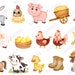Farm Animal Watercolor Clipart Farm Clipart, Animal Clipart, Cute Farm ...