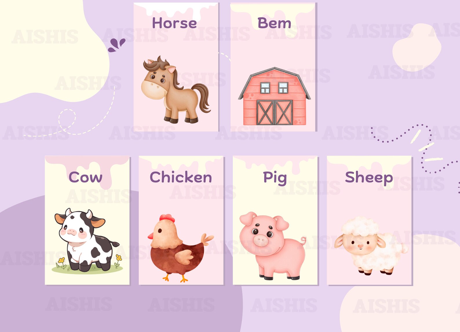 Farm Animal Watercolor Clipart Farm Clipart, Animal Clipart, Cute Farm ...