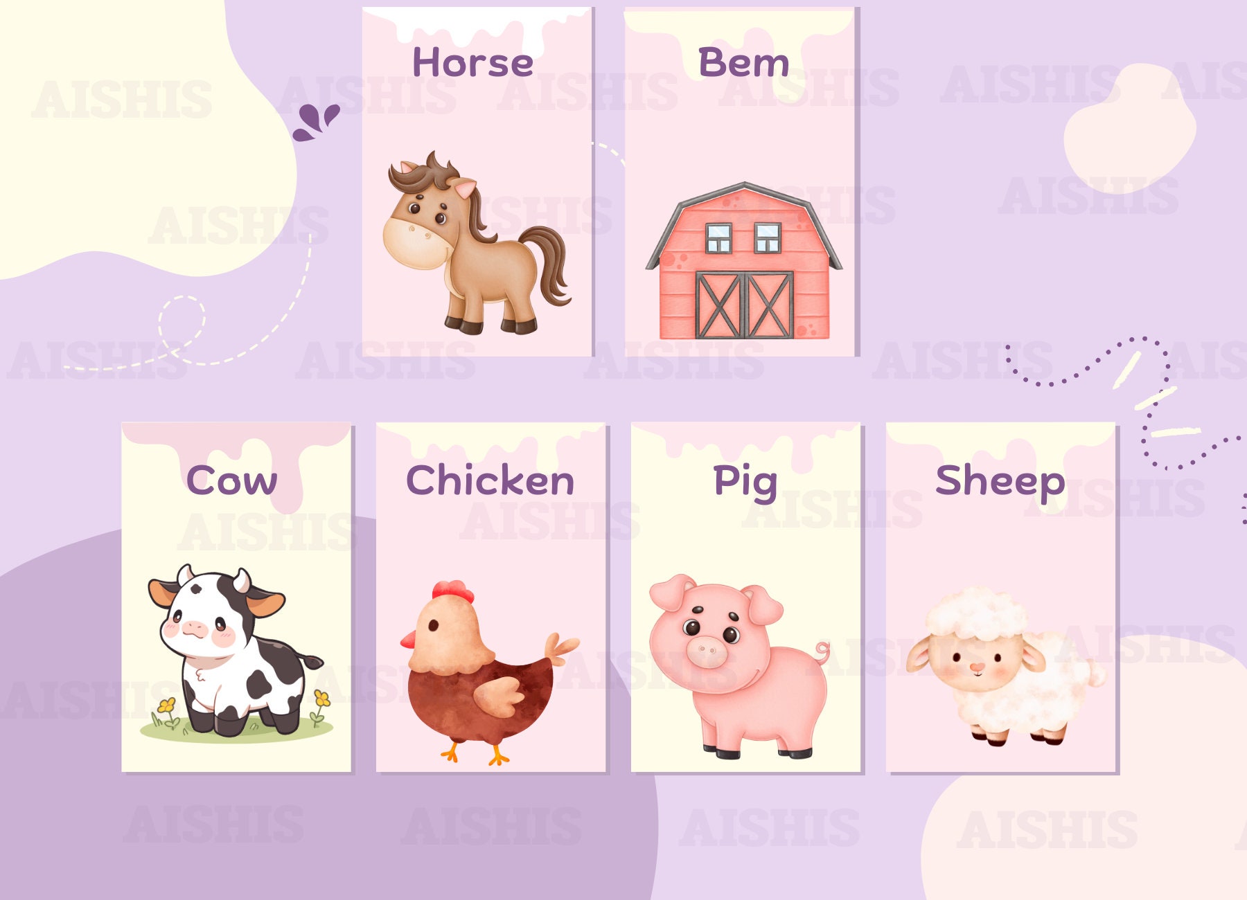 Farm Animal Watercolor Clipart Farm Clipart, Animal Clipart, Cute Farm ...