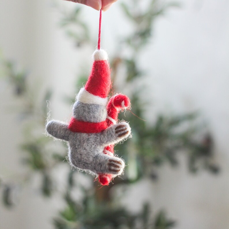 Sloth Ornament, Christmas Sloth Ornament, Handmade Ornament, Felt ...