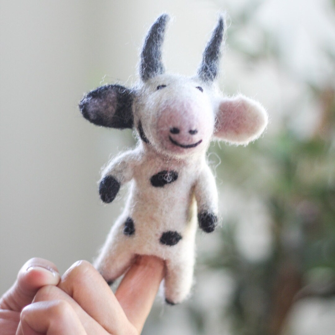 Cow Finger Puppet, Farm Animal Puppet, Felt Animal Puppet, Educational ...