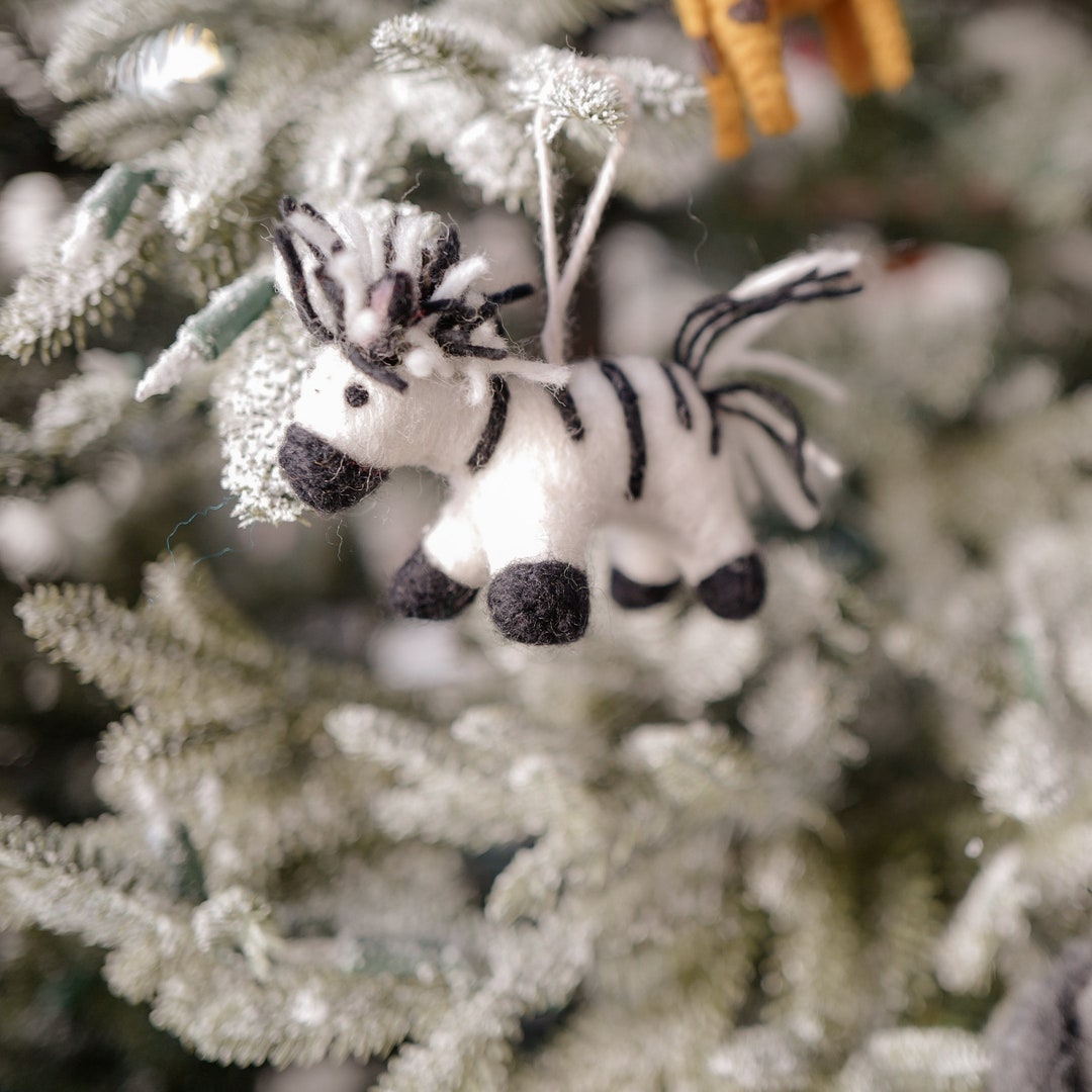 Zebra Ornament, Felt Zebra, Christmas Ornament, Felt Christmas Ornament ...