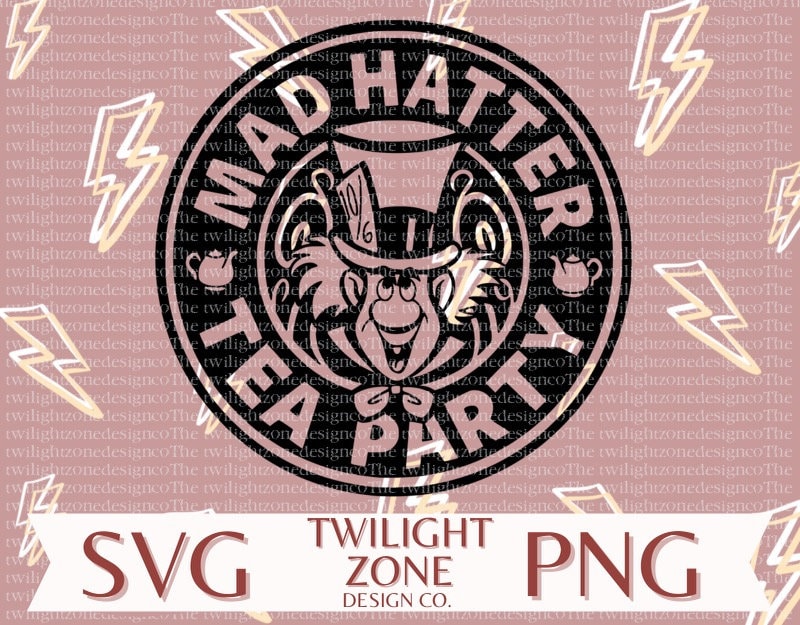 Mad Tea Party SVG Easy Cut File for Cricut, Layered by Colour. PNG ...
