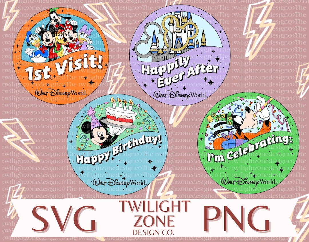 WDW Buttons SVG | Easy Cut File for Cricut, Layered by Colour. PNG ...