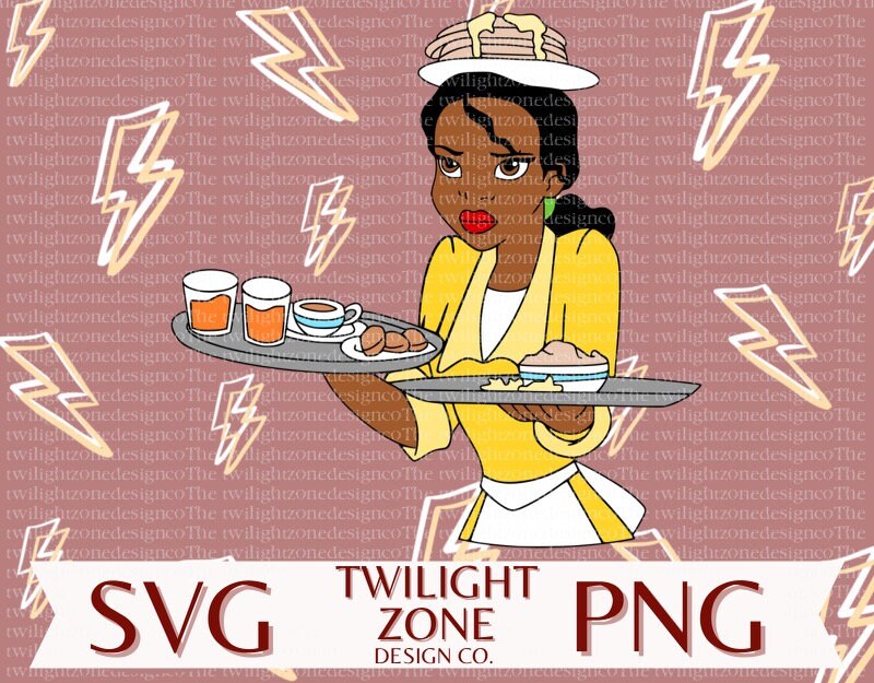 Waitress Princess SVG Easy Cut File for Cricut, Layered by Colour. PNG ...