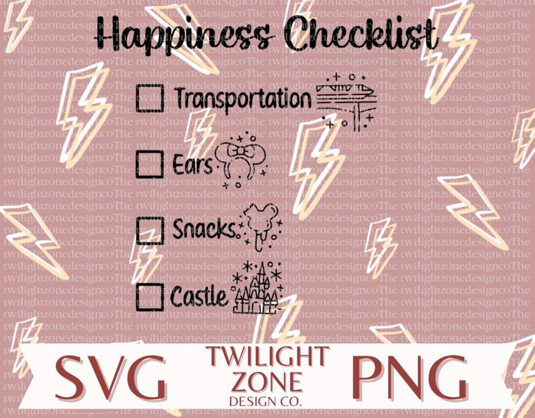 Happiness Checklist SVG | Easy Cut File for Cricut, Layered by Colour ...