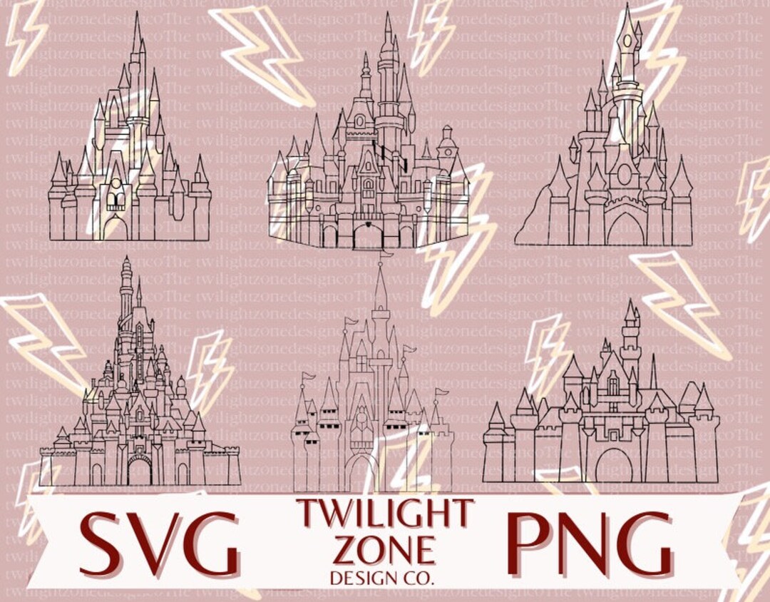 Castle Outlines SVG | Easy Cut File for Cricut, Layered by Colour. PNG ...