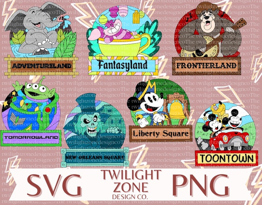 Theme Lands SVG | Easy Cut File for Cricut, Layered by Colour. PNG ...