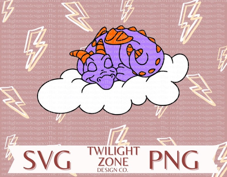 Sleepy Dragon SVG Easy Cut File for Cricut, Layered by Colour. PNG ...