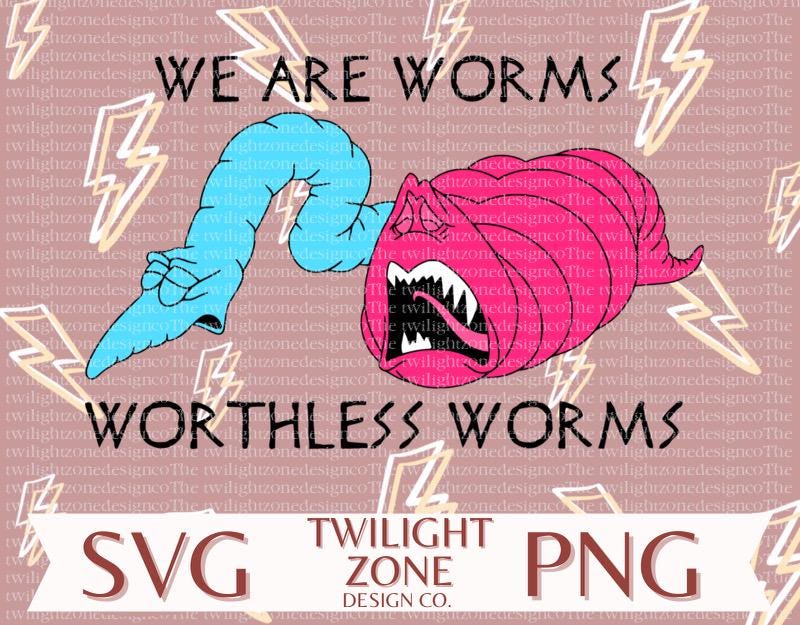 Worms SVG | Easy Cut File for Cricut, Layered by Colour. PNG | Colour ...
