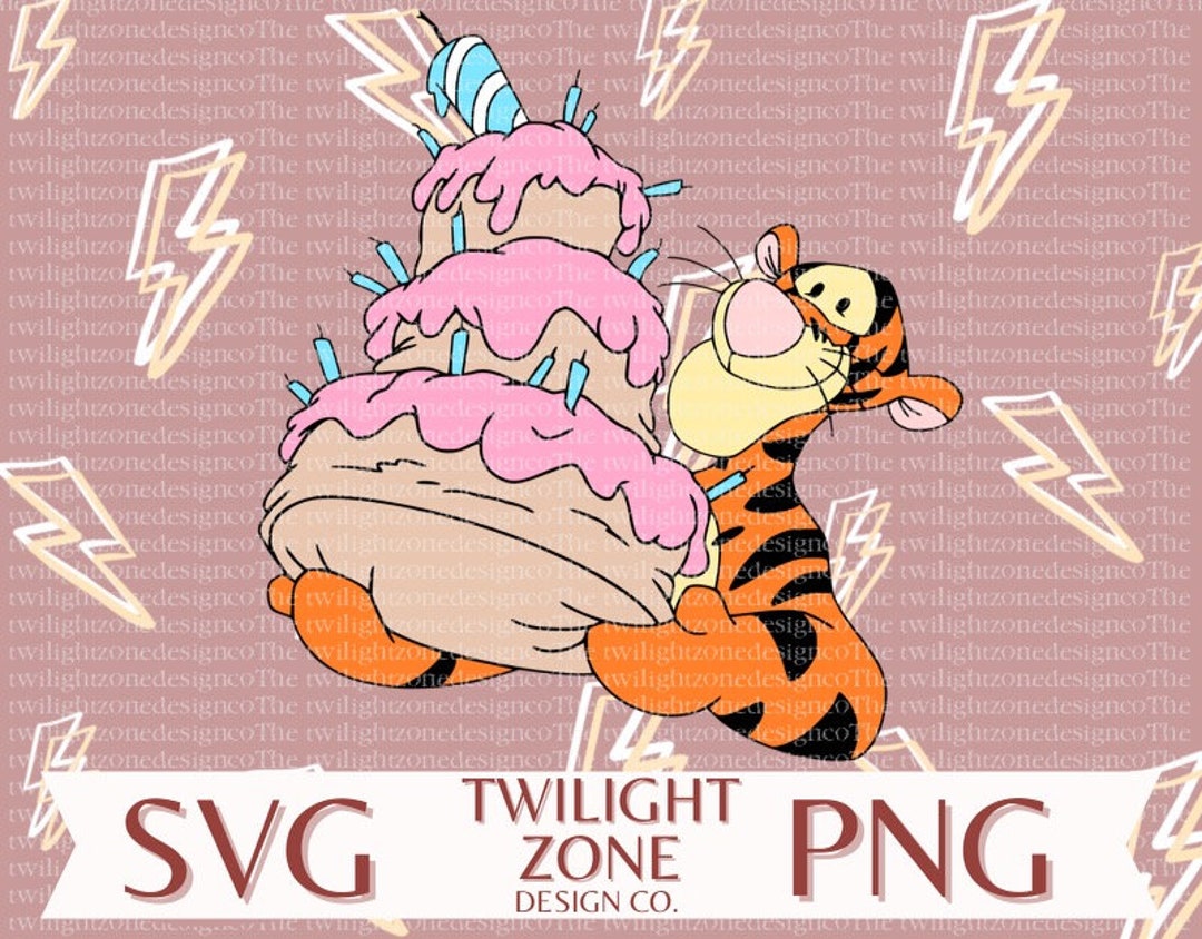 Birthday Tigger SVG Easy Cut File for Cricut, Layered by Colour. PNG ...