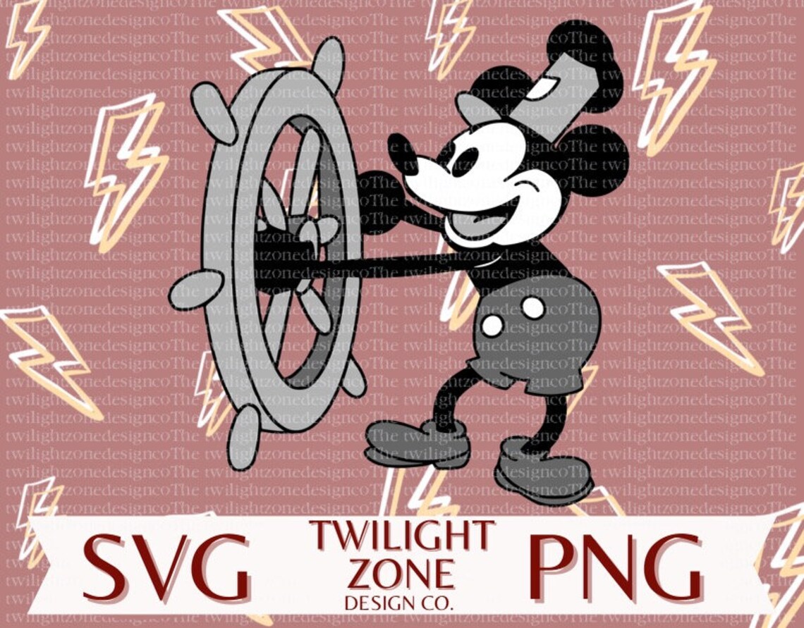 Steamboat Willie SVG Easy Cut File for Cricut, Layered by Colour. PNG ...